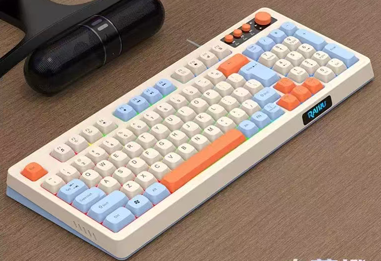 IO от Red Square проводная игровая клавиатура Redragon, английская раскладка, бело-сине-оранжевая