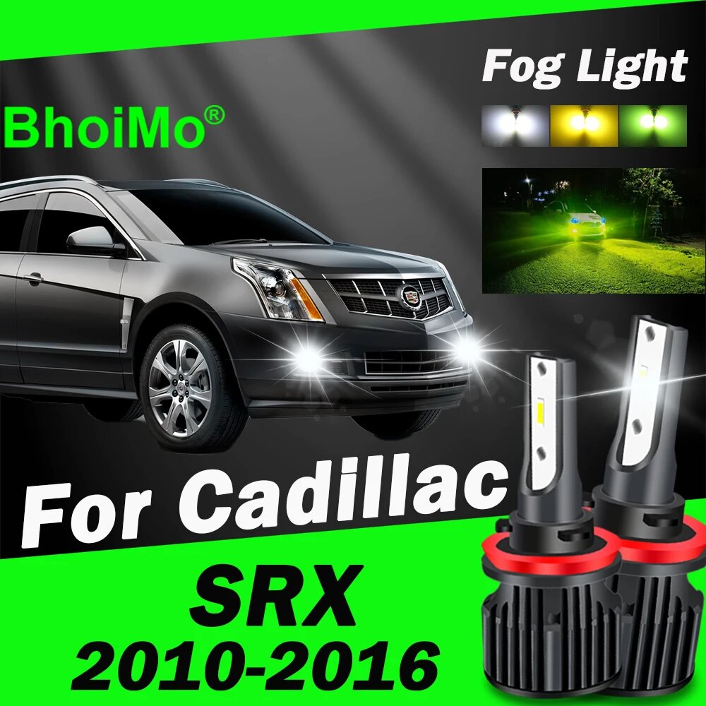 BhoiMo для Cadillac SRX 2010-2016 передняя противотуманная фара 2011 2012 2013 2014 2015 светодиодные лампы White 6000K