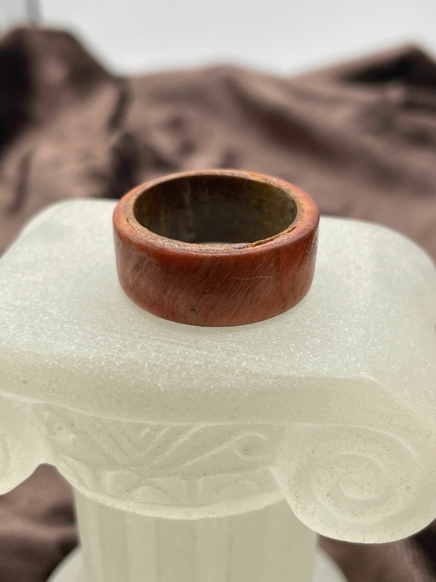 Винтажное деревянное кольцо, размер 18