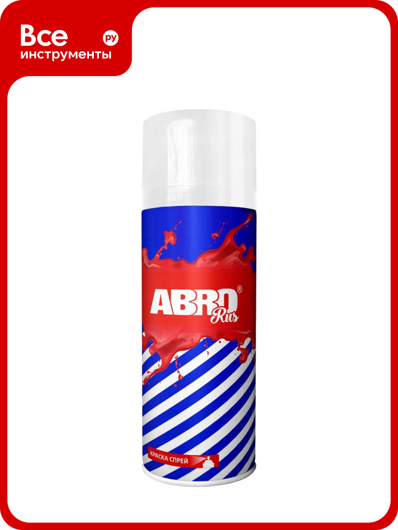 Краска-спрей акриловая ABRO №1010 белая, флуоресцентная RUS SPOF-1010-R