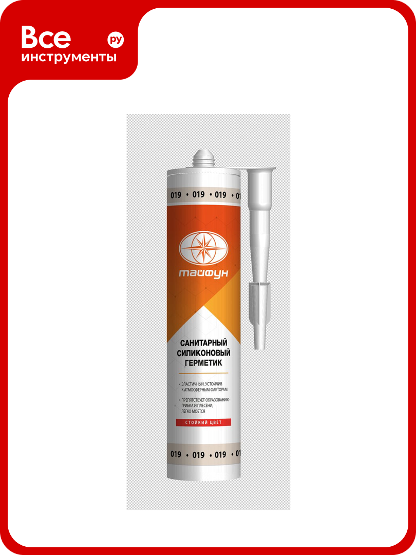 Силиконовый герметик-затирка Тайфун № 019, светло-бежевый, 280 мл grm-019-tf ТД00-067864