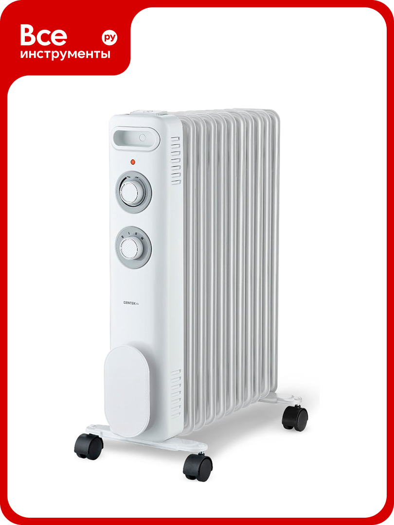 Масляный обогреватель Centek CT-6230-11 (белый) 11 секций (30м) 2500Вт, 3 режима защита от перегрева CT-6230-11 WHITE