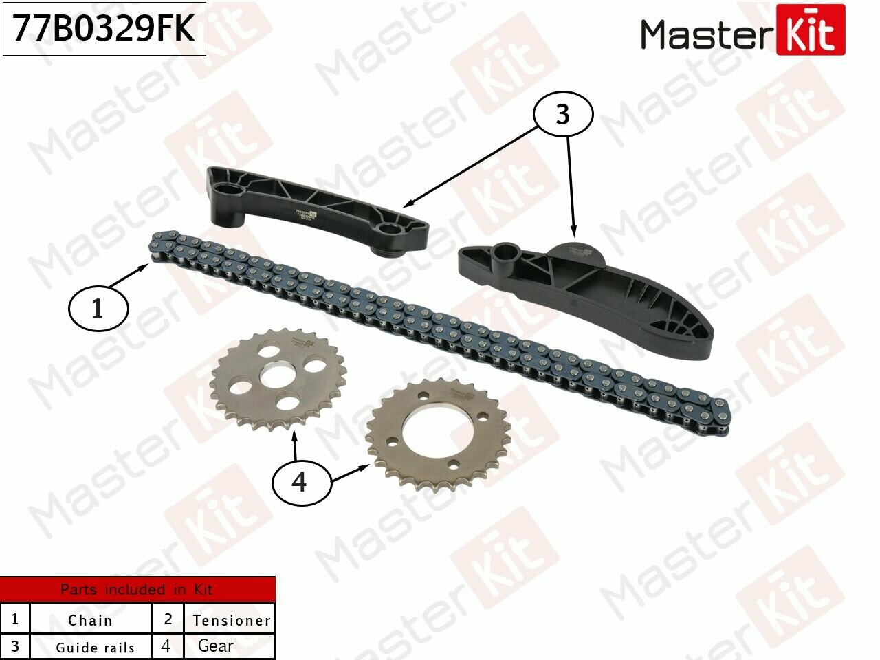 Комплект цепи ГРМ CUMMINS ISF 2.8 MasterKit 77B0329FK