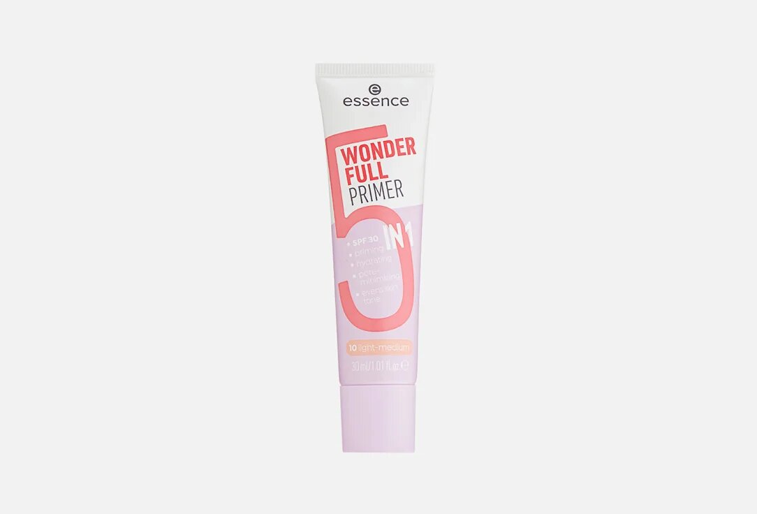Праймер для лица SPF 30 essence Wonder full primer 5 in 1, оттенок 10, Light-medium, 30 мл
