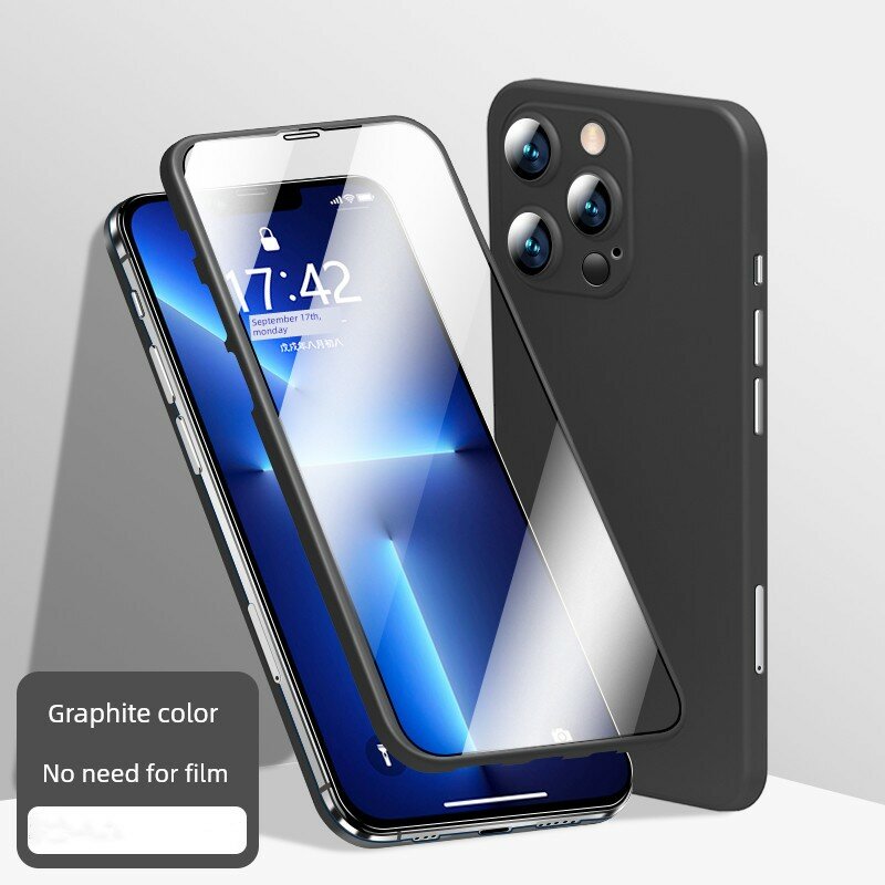 Чехол для iPhone 13 Pro с полным покрытием 360° и встроенным защитным покрытием, черный