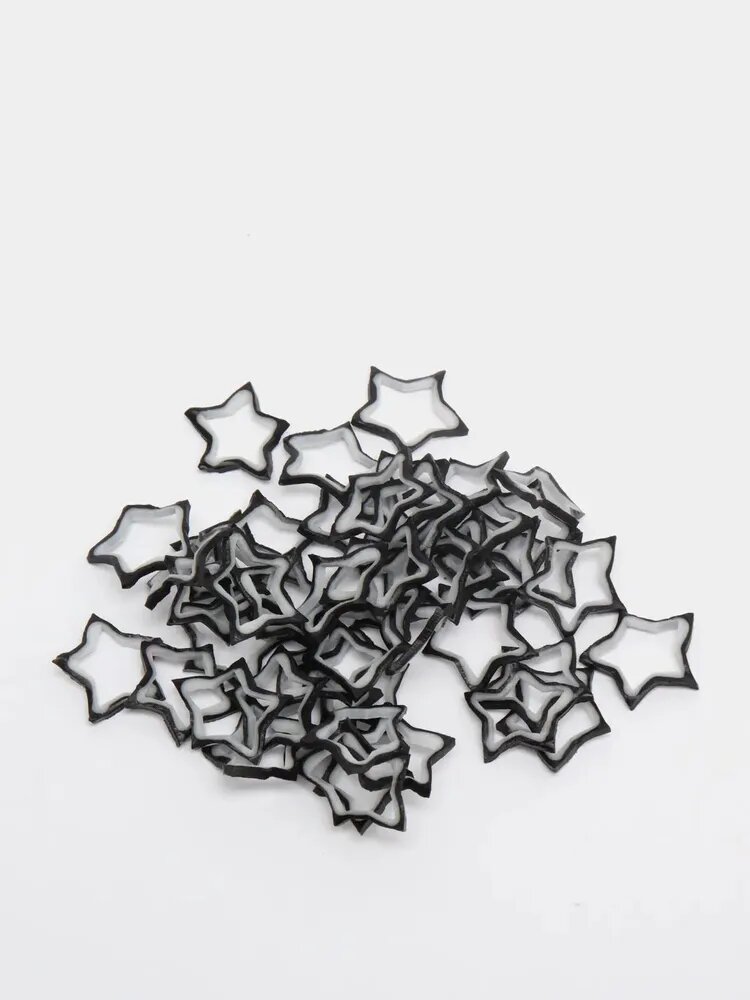 Черные резинки для плетения форма звезда 600 штук