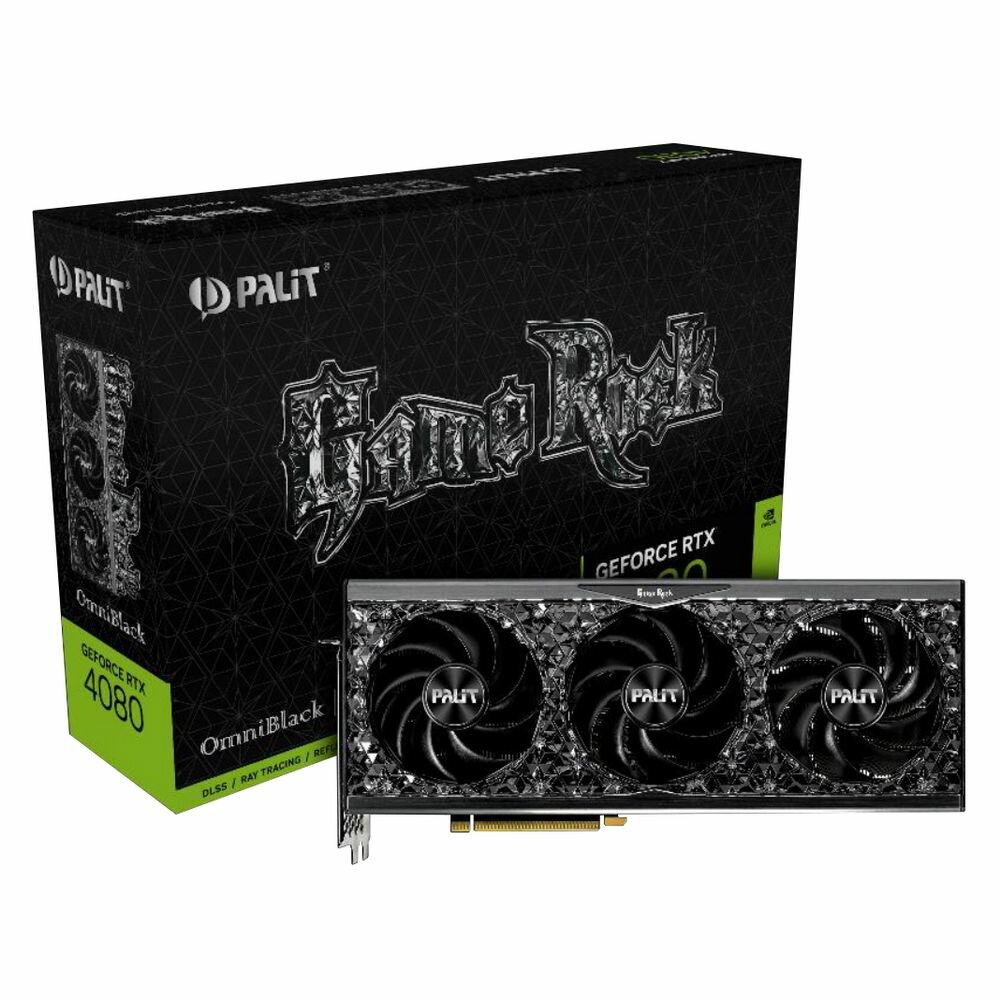 Видеокарта Palit RTX4080 GAMEROCK OMNIBLACK 16GB GDDR6X 256bit 3xDP HDMI 3FAN RTL (243482)