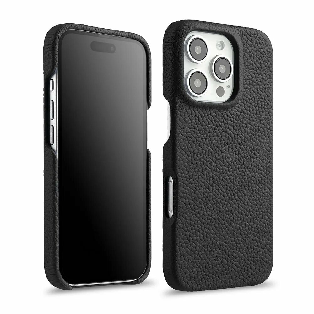 Кожаный чехол Melkco премиум-класса с магнитной застежкой для iPhone 16 Pro Max, винтажный роскошный деловой твердый чехол из натуральной яловой кожи, черный