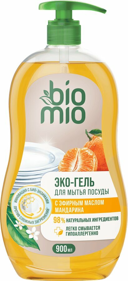Гель для мытья посуды BIOMIO Эко Мандарин, 900мл
