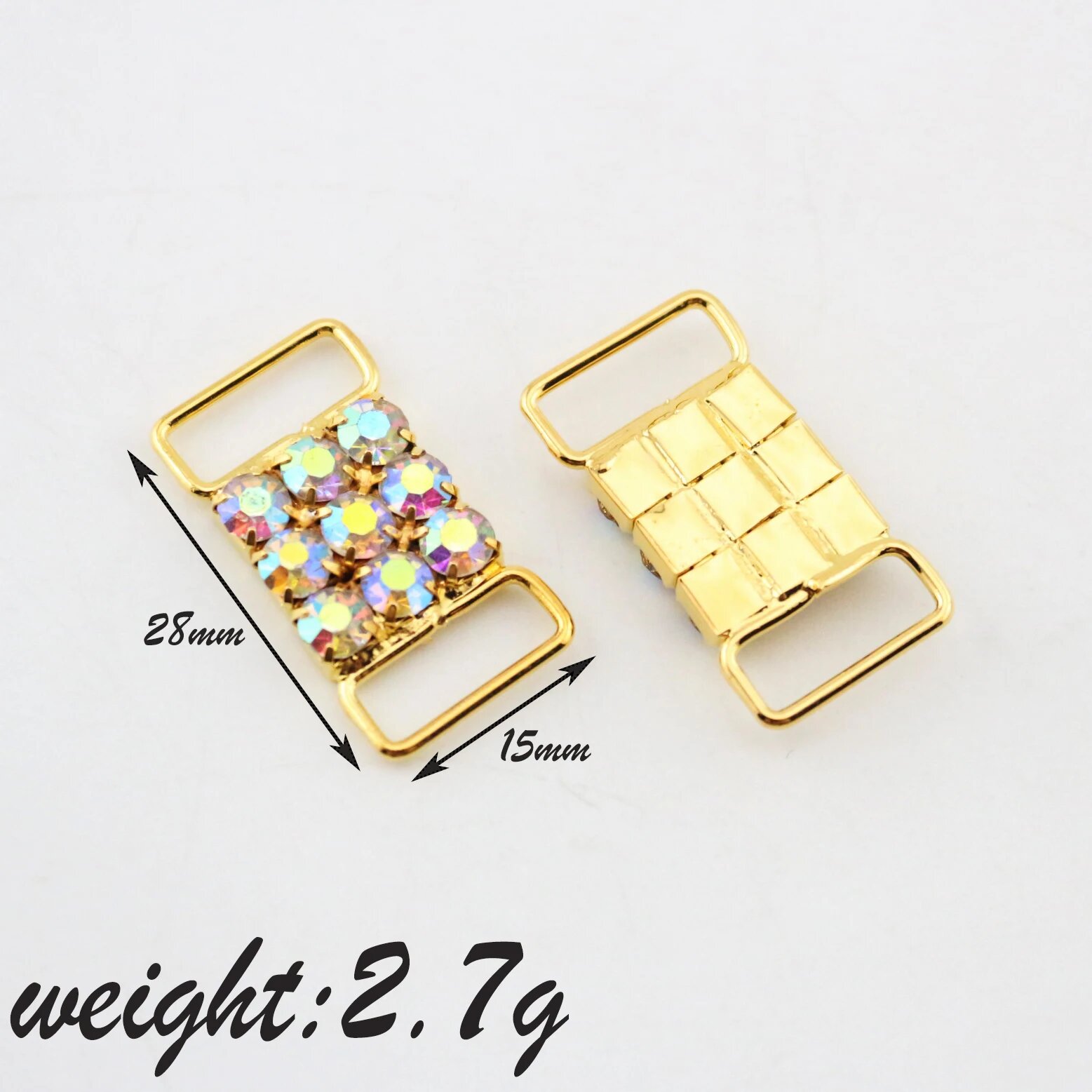 Лкеран металлические пряжки для бикини со стразами, набор из 10 штук 25