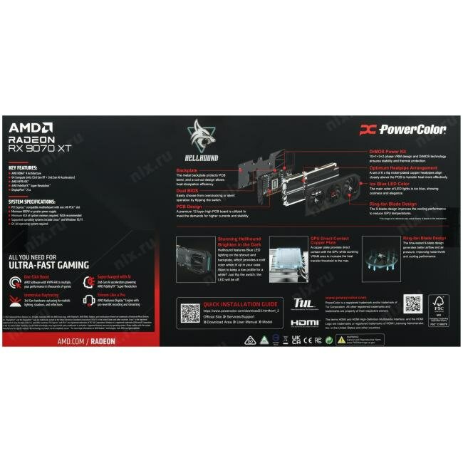 Powercolor AMD Radeon RX 9070 XT Hellhound OC