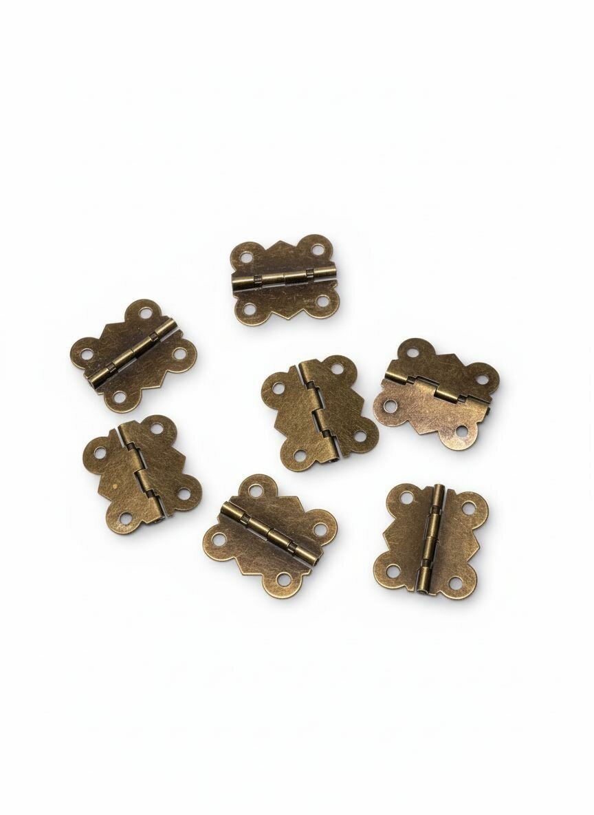 50 шт. Петля маленькая 28х26 мм, мини петли декоративные, фурнитура для сундука, шкатулок, рукоделия