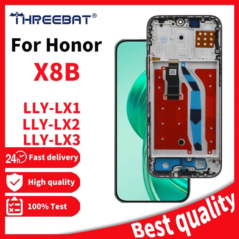 6,7 'AMOLED 90 Гц для Honor X8B ЖК-экранная панель LLY-LX1 LLY-LX2 LLY-LX3 With Green Frame