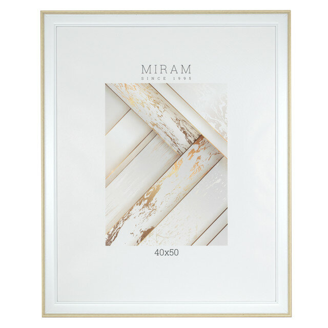 Фоторамка мирам 400х500мм бежево-белая пластик