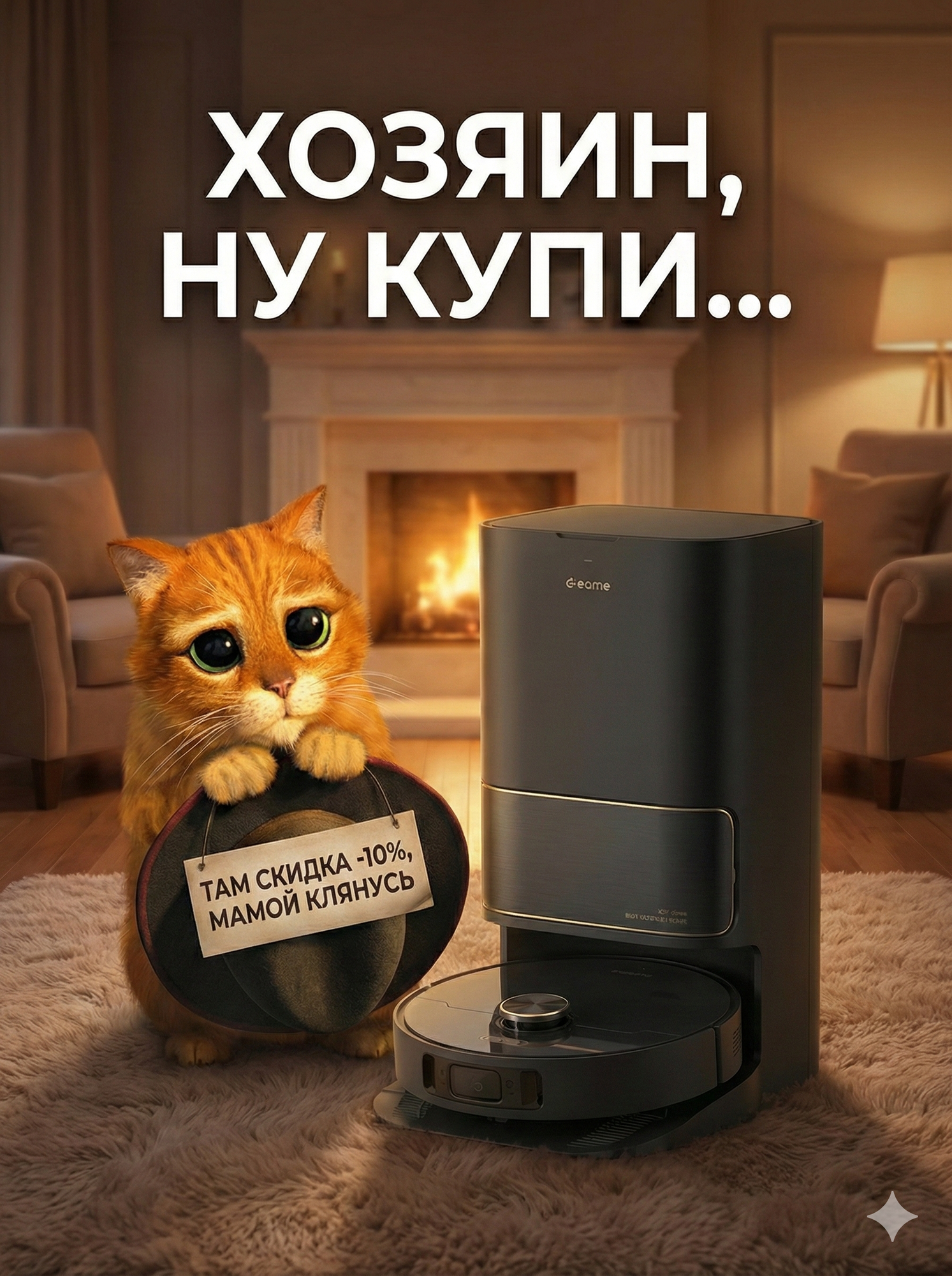 Робот-пылесос моющий Dreame X50 Ultra Complete, черный, RU-версия