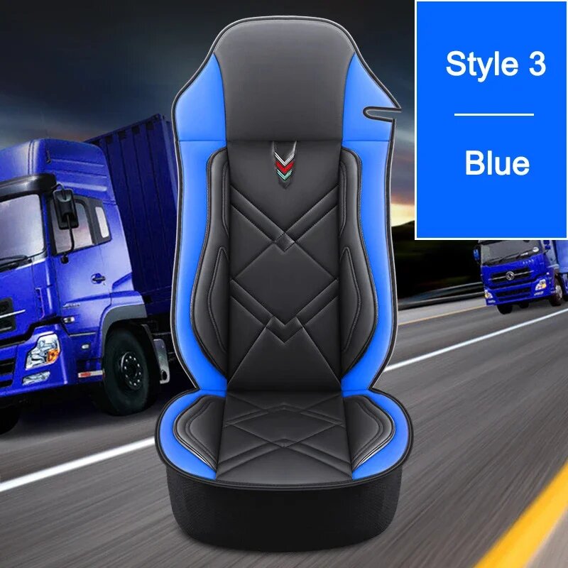 Универсальный чехол на сиденье грузового автомобиля для SCANIA Dongfeng IVECO ISUZU Volvo Benz MAN Renault DAF Hino TATRA Peterbilt Blue For Style 3