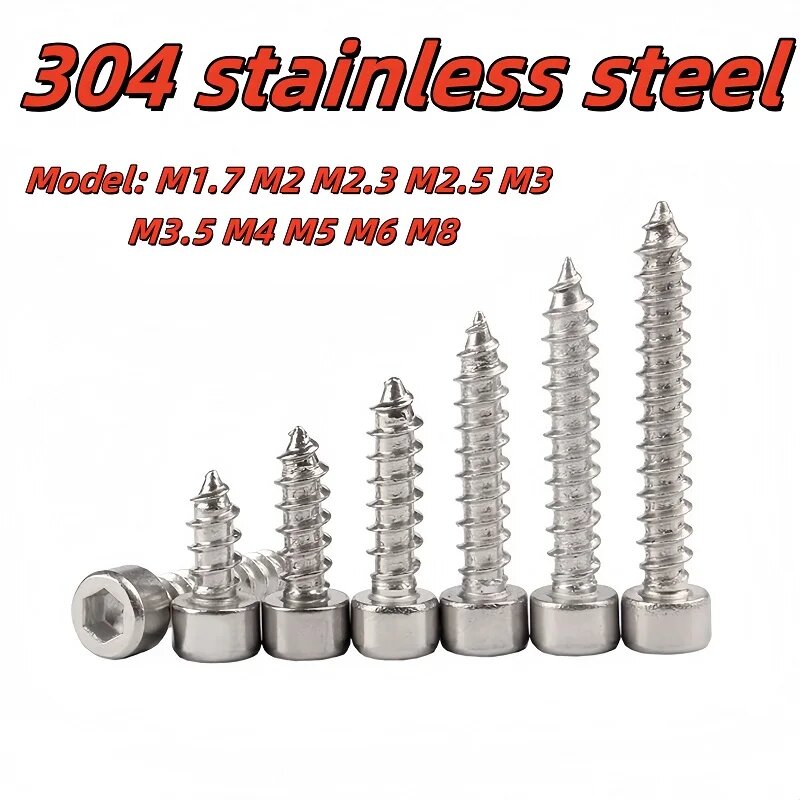 Саморезы из нержавеющей стали M1.7-M8 для дерева M1.7-200pcs, 8mm