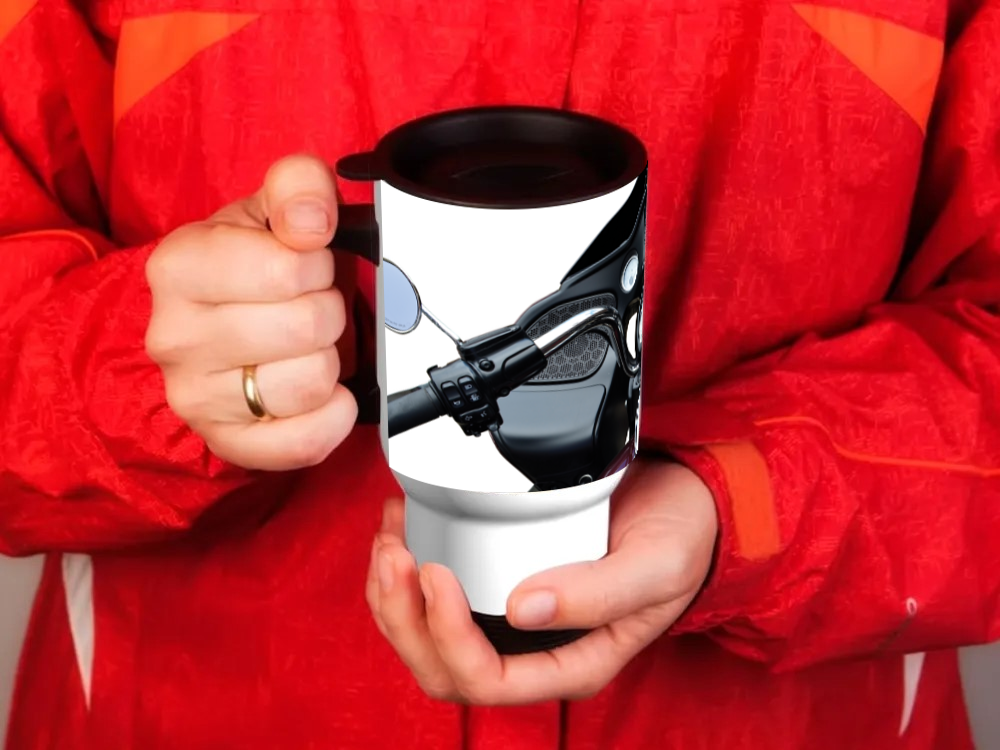 Тремокружка для авто с принтом "Мотоцикл harley davidson, харлей, дэвидсон" 0.5 л.