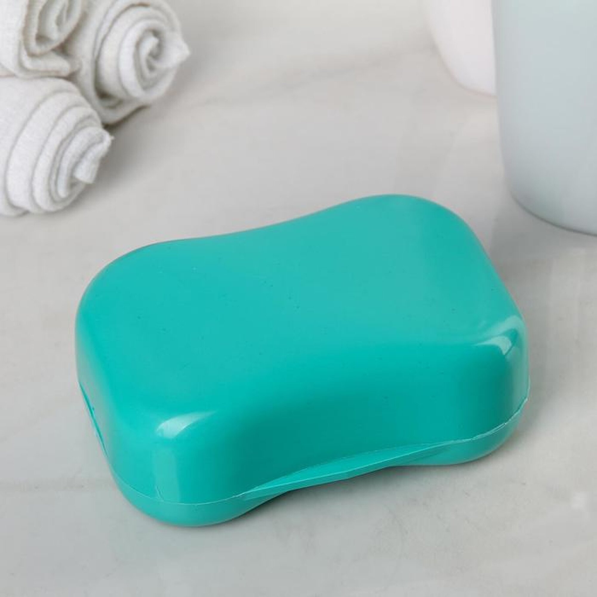 Мыльница Комфорт Плюс 2506236, дорожная, фигурная, герметичная, пластик, 11x7x4 см