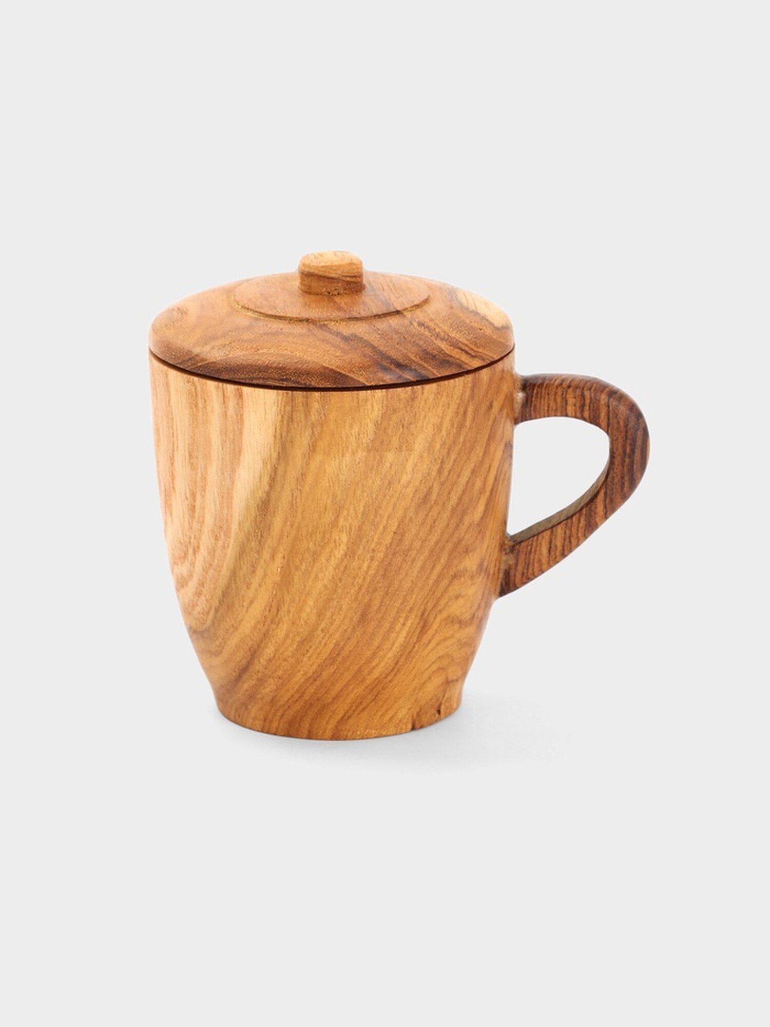 Кружка SKYPHOS Indonesian style, деревянная, с крышкой, 200 мл