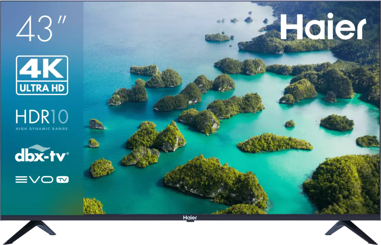43" Телевизор Haier 43 LED S2, 2025, 4K UHD, Smart TV, черный