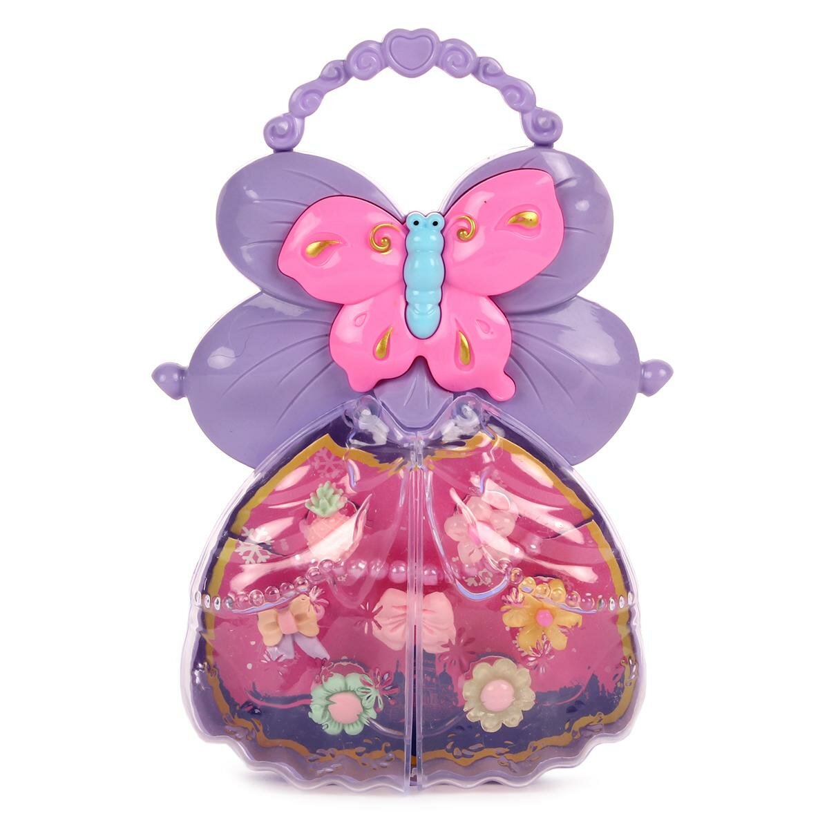 Набор украшений для девочки '1628-3A', в кейсе бабочка, пластик, 28 цветов