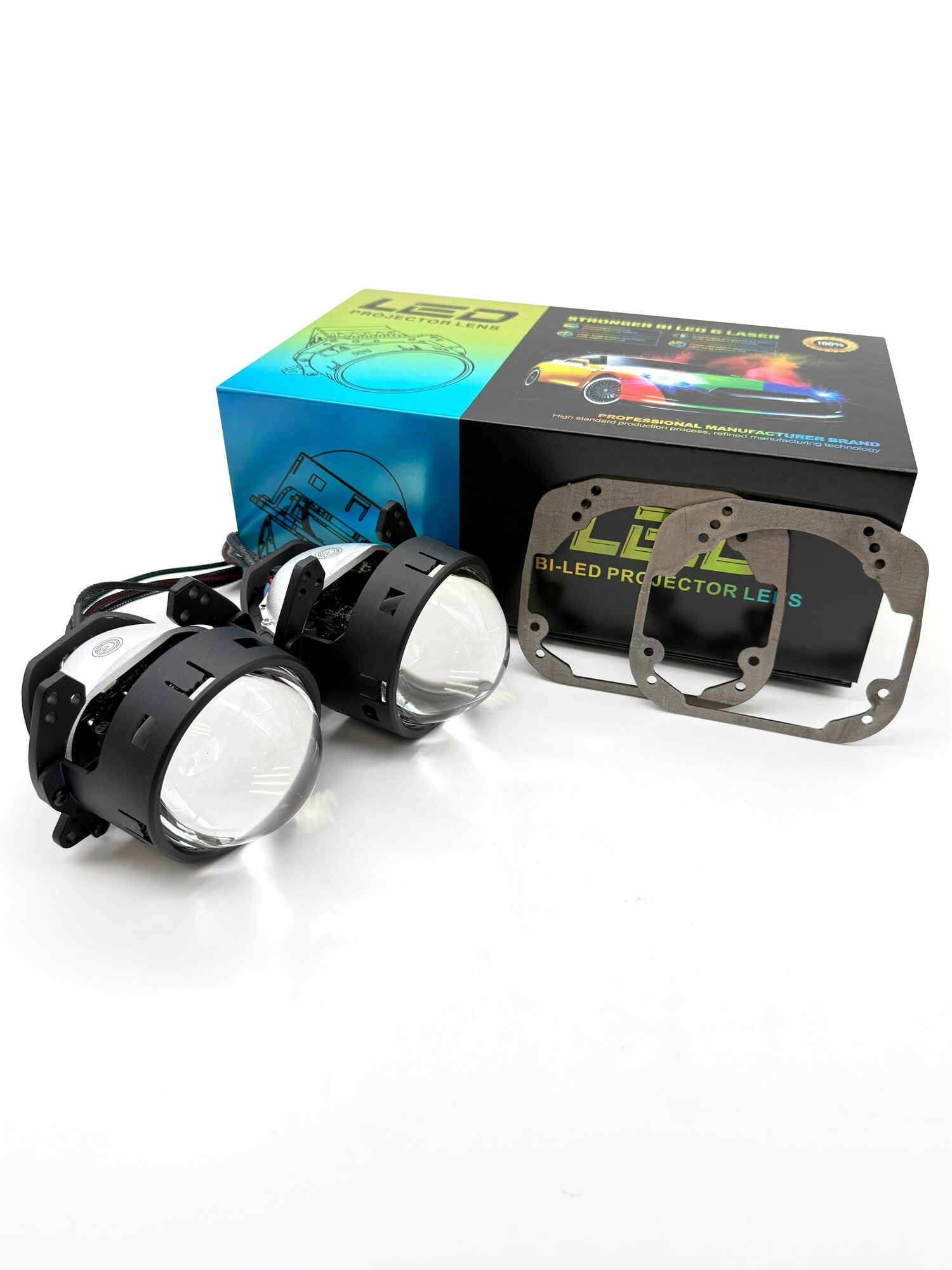 Светодиодные билед модули GQ L8D на Mazda 3 BL 2008-2013 / Линзы bi-led gq L8D для Мазда 3 БЛ