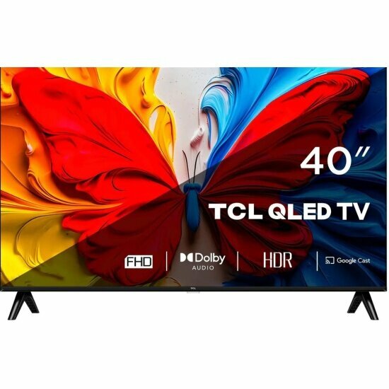 Телевизор Tcl 40S5K, QLED, Google TV, черный