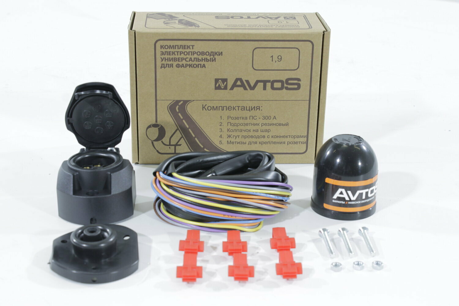 Электропроводка ТСУ универсальная 7-ми проводная 1,9м AvtoS. U1-1,9