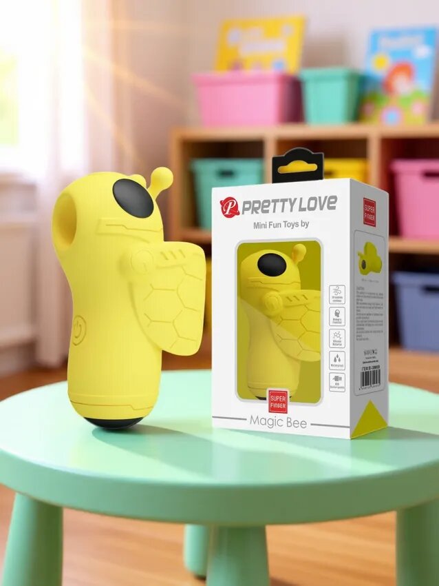 Pretty love Вакуумный мини-стимулятор Magic Bee , 10 режимов, 5 см, желтый