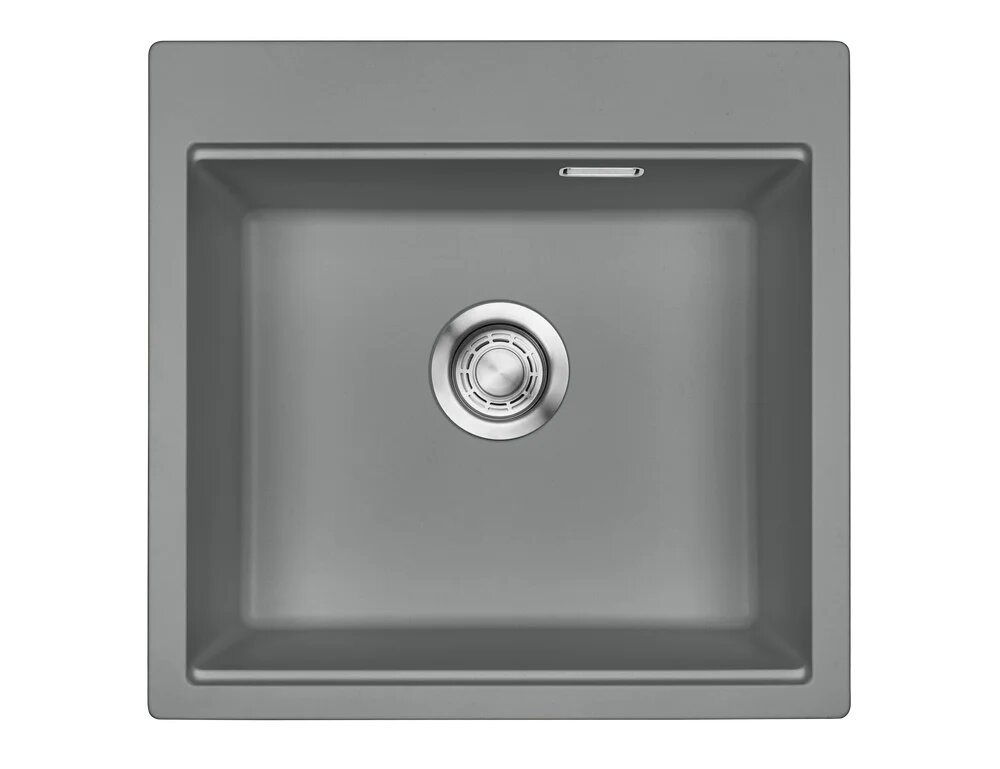 Мойка кухонная Emar Quartz EMQ-1520. Q Алмаз кварцевая, 52x50, прямоугольная, мойка для кухни, серая, матовая