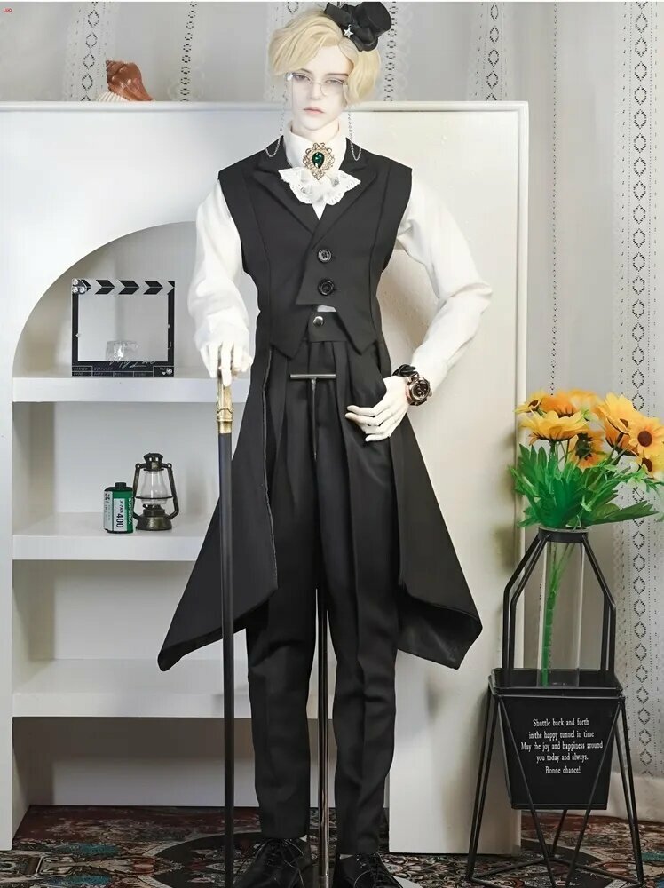 Мужская одежда для кукол BJD, подходит для кукол ростом от 75 см, костюм-жилет в стиле ласточкин хвост