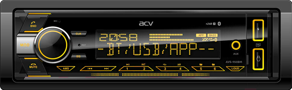 Автомагнитола AVS-950BM 1DIN 4x45Вт v4.0 (40810)