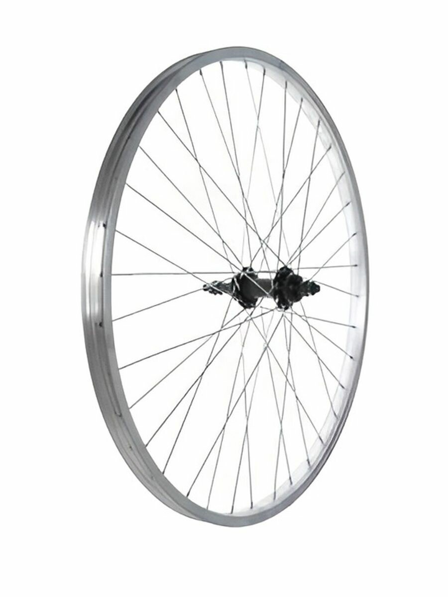 Колесо заднее 26" обод двойной алюм. серебро, V-brake, втулка под трещотку 6-7ск, под гайку (Avangard 250, Navigator 250, Legenda 250, Legenda 290)