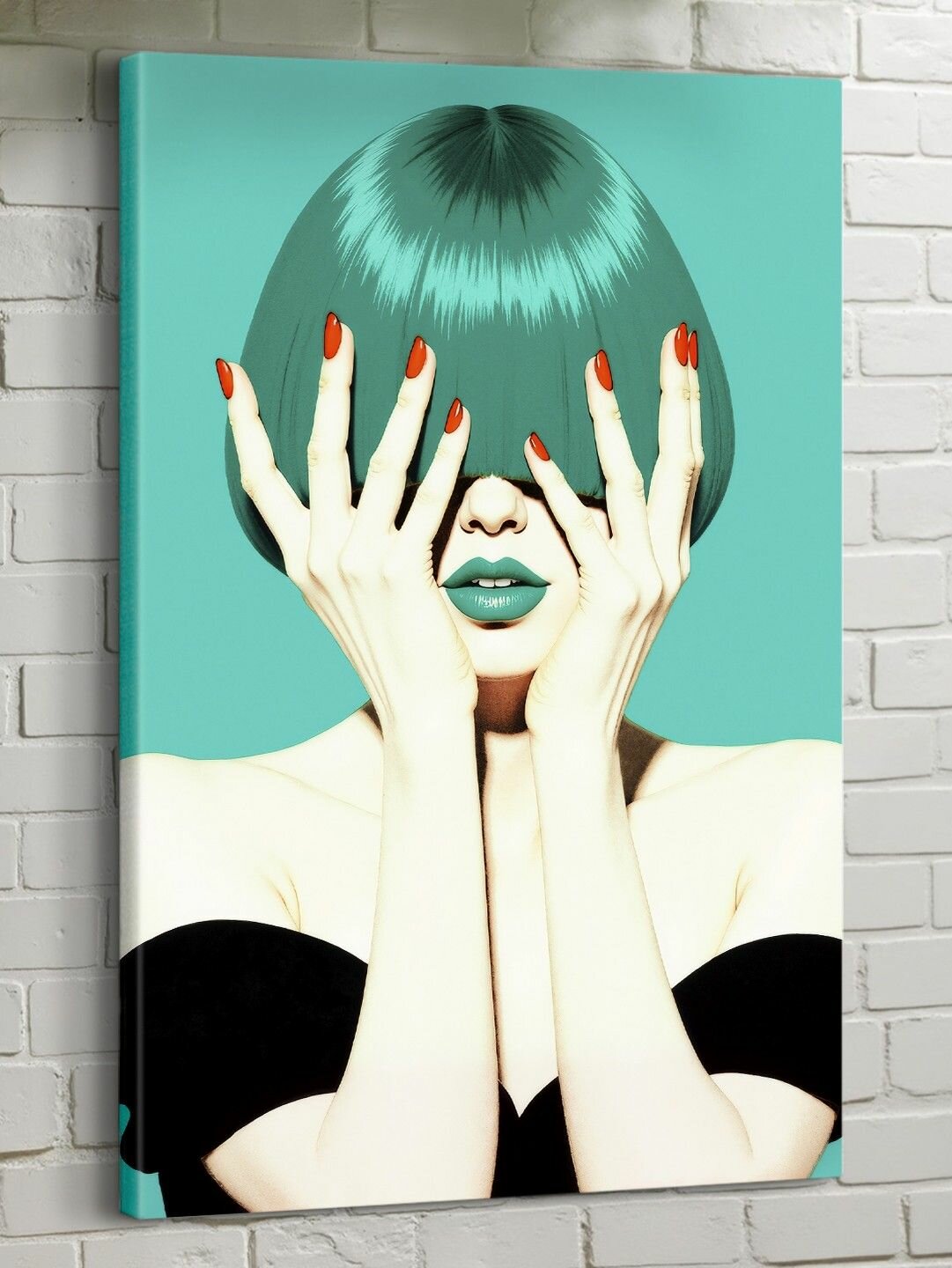 "Chrome Teal" - картина на холсте, 80x50 см.