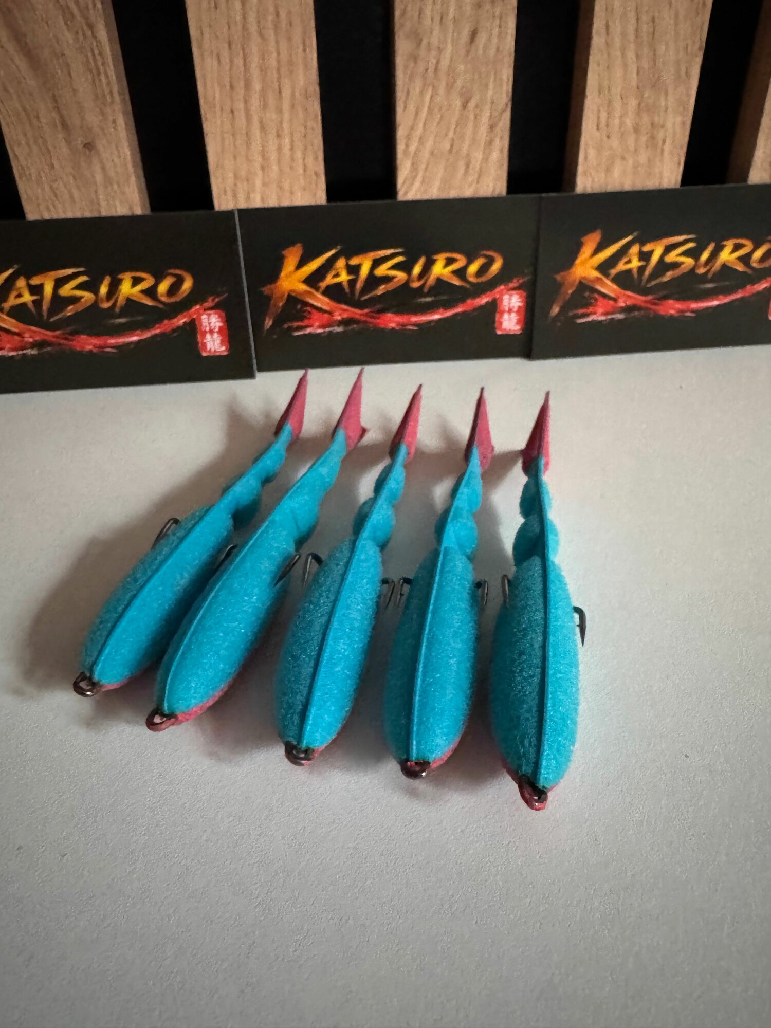 Поролоновая рыбка для рыбалки Katsuro(2гр,10 мм) набор 5 шт, цвет синий, УФ