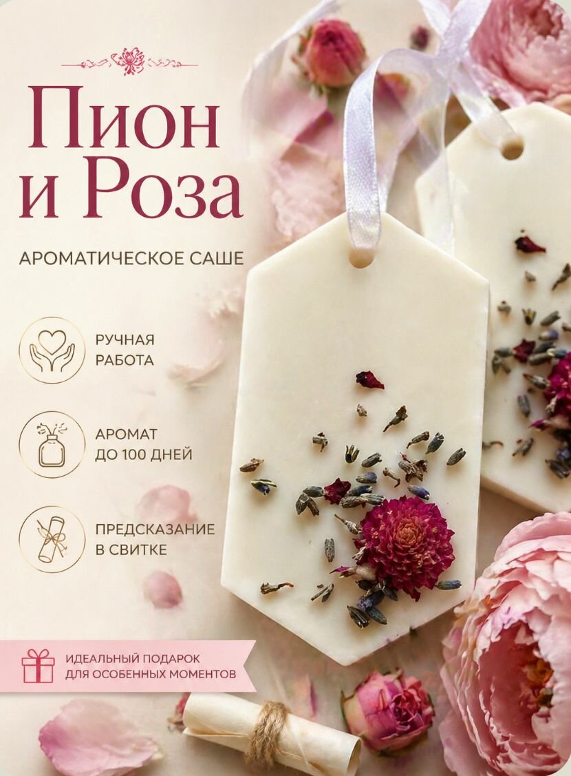 Флорентийское саше из воска (Пион и роза)