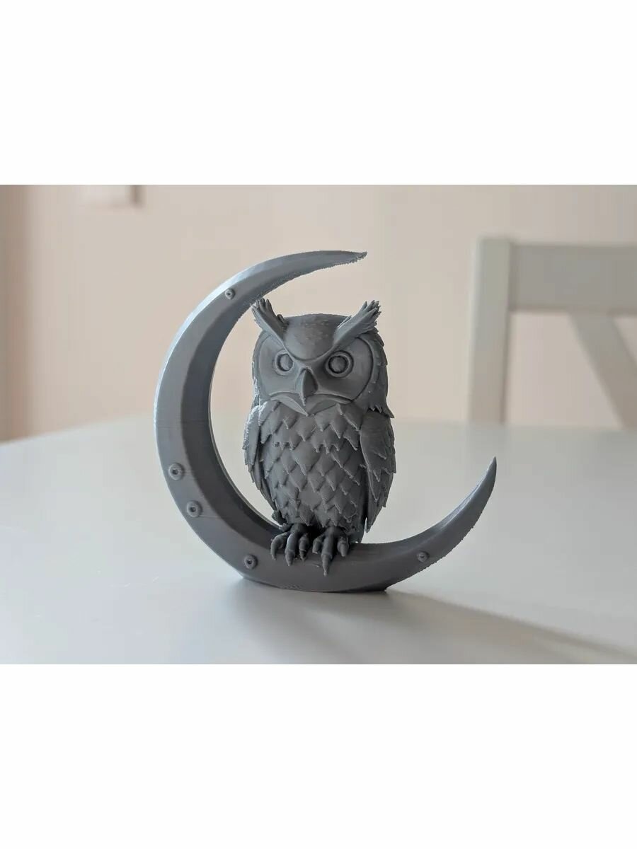 Фигурка "Сова на полумесяце" 3D печать из пластика