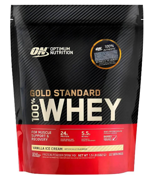 Протеин Optimum Nutrition "Whey Gold Standard 100%" 682 г, ванильное мороженое