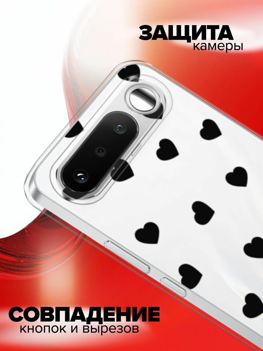 Чехол на Realme 16 / Реалми 16 с принтом Сердечки минимализм — фото 1