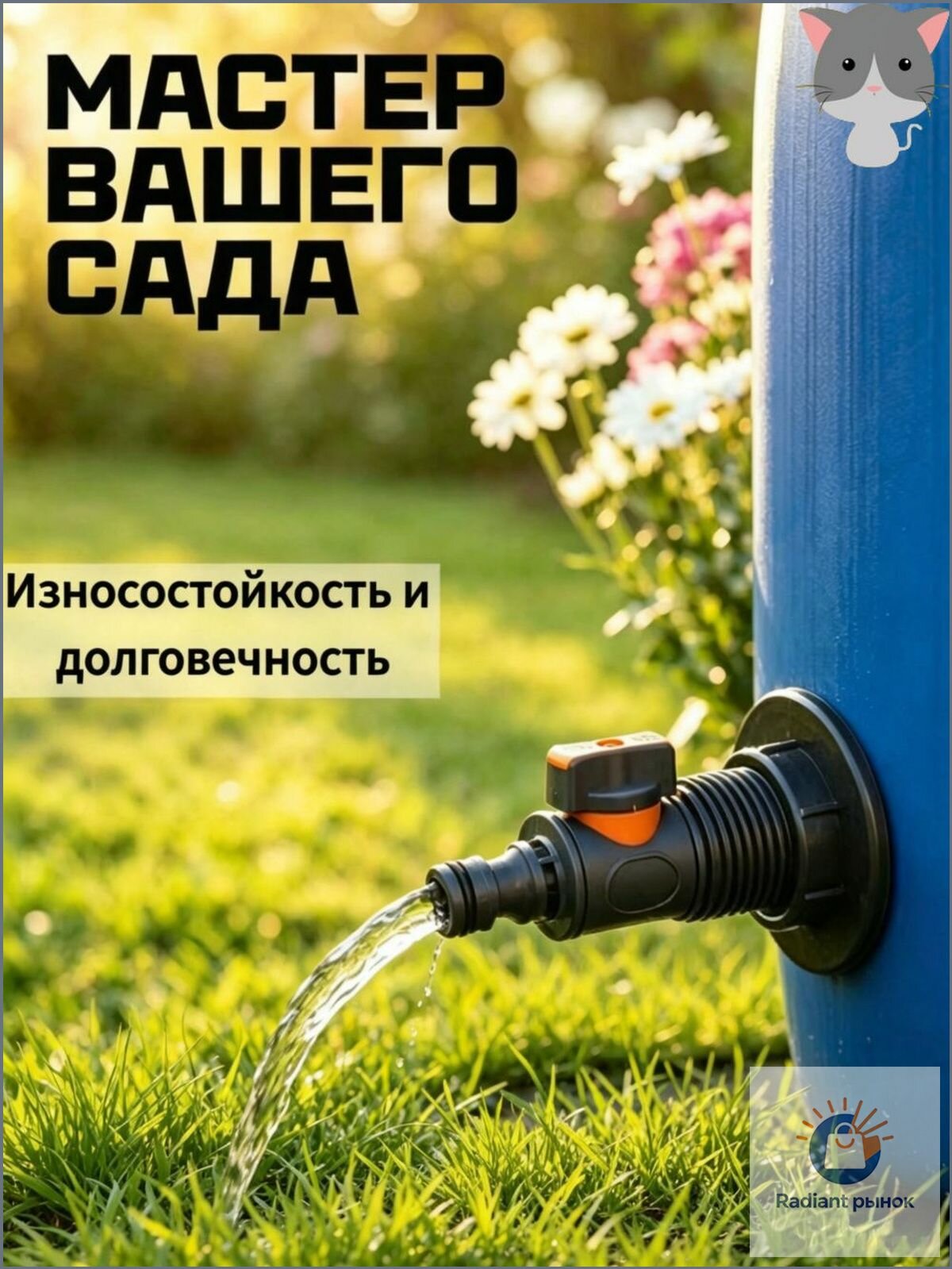 Кран для воды пластиковый с резьбой