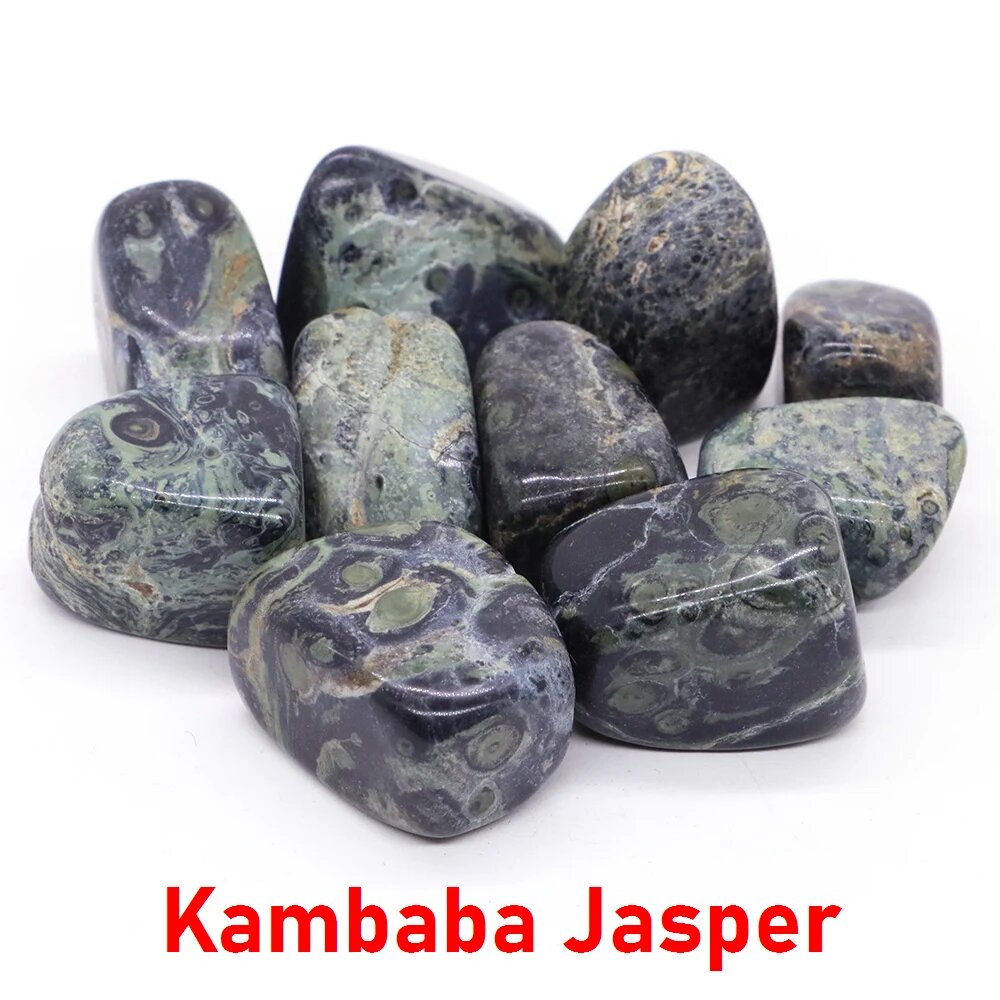 Кристаллы Kambaba Jasper, изумрудный, 100г