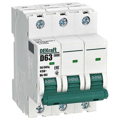 Автомат 3Р 63А D 6кА ВА-103 Systeme Electric