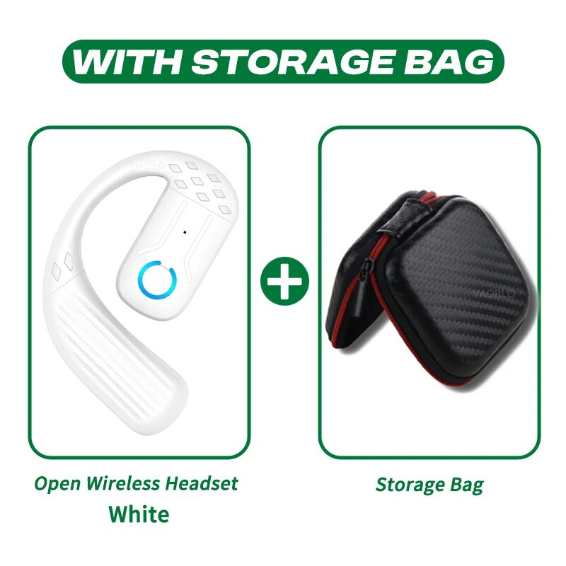 Беспроводные спортивные наушники Bluetooth 5.4 с шумоподавлением Белый, White With Bag