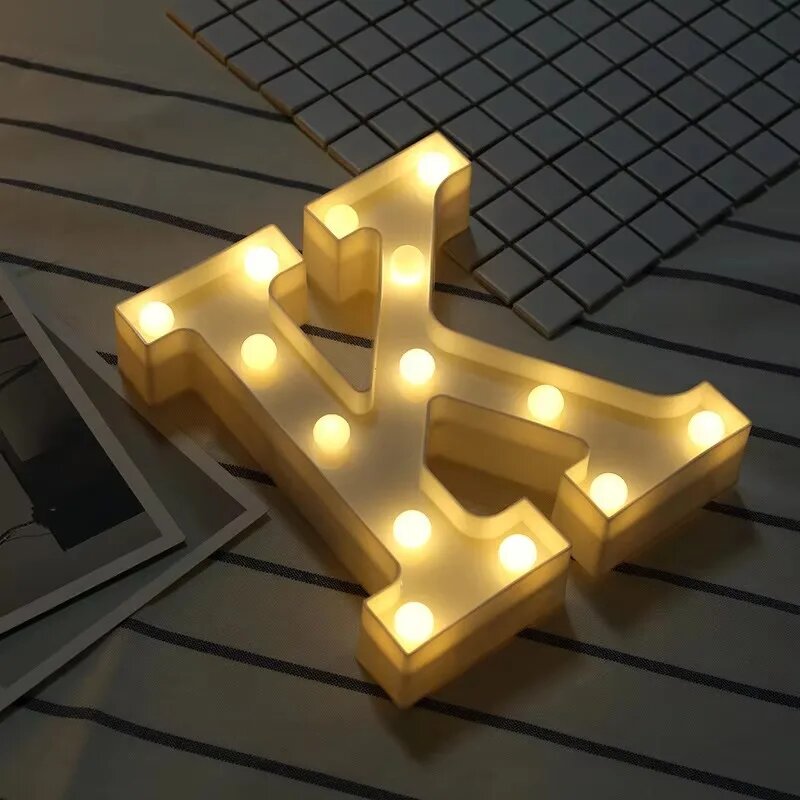 LED-ночник буквы пластик теплый белый 22cm, K
