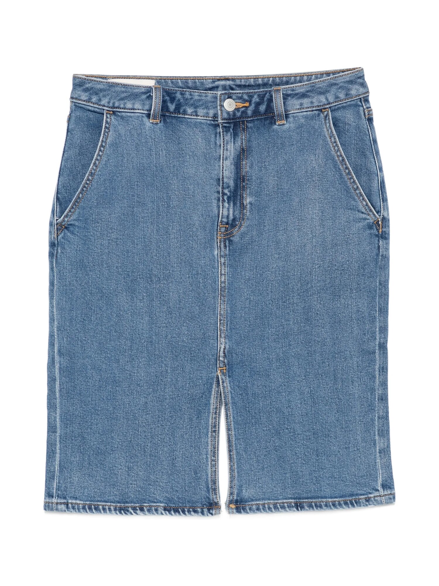 Юбка Front-slit denim midi skirt
