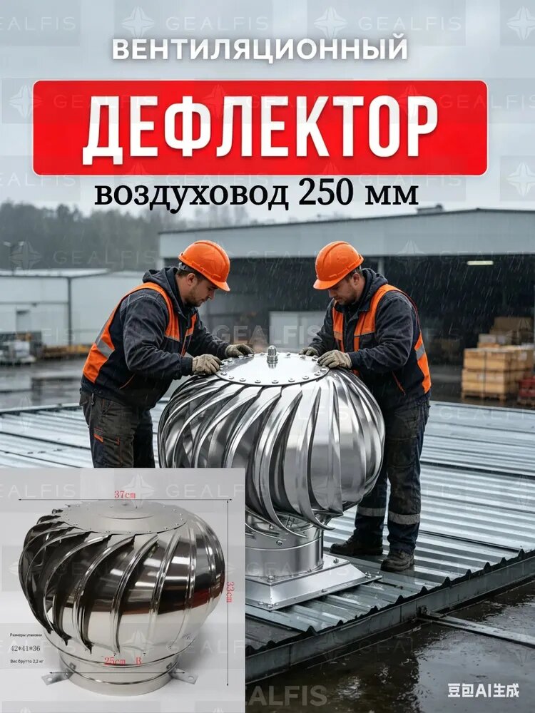 Ветровая турбина для вентиляции, воздуховод 250 мм из нержавеющей стали, кровельный вентилятор вытяжка для чердака и крыши, защита от влаги и конденсата
