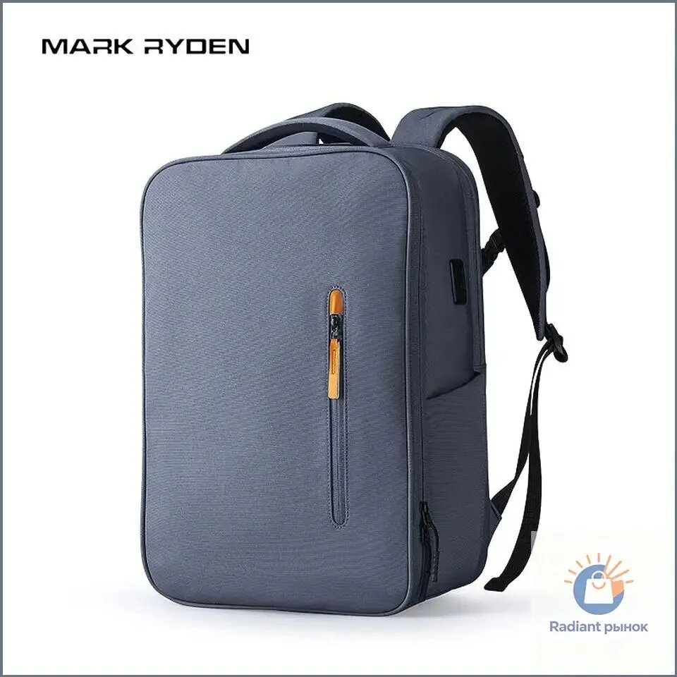 Mark Ryden Рюкзак MR9202, городской, темно-небесно-серый, Оксфорд, USB, 17" ноутбук, 20-30L, 6 внутренних + 5 наружных карманов
