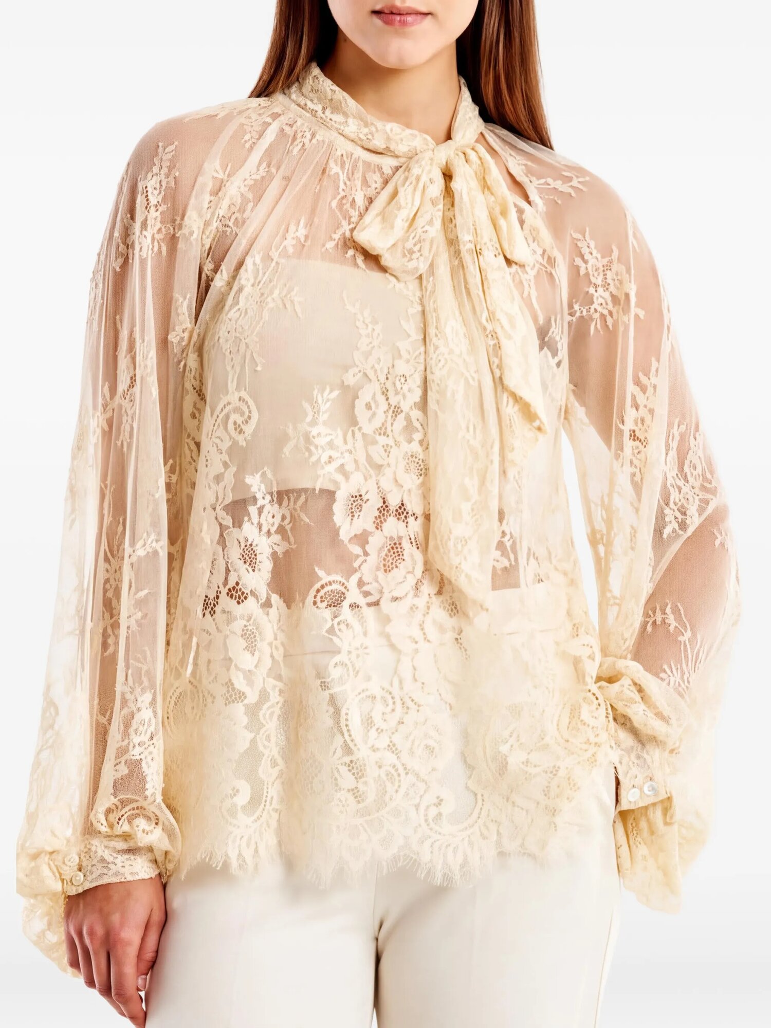 Блуза Lace-panelled pussy-bow blouse