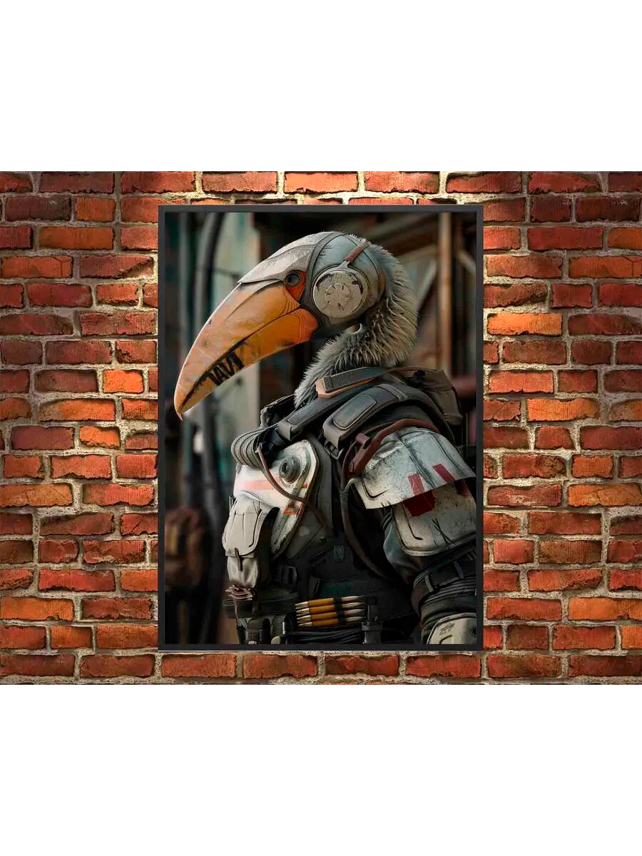Пеликан-птица-солдат 3, Плакат 30x42см